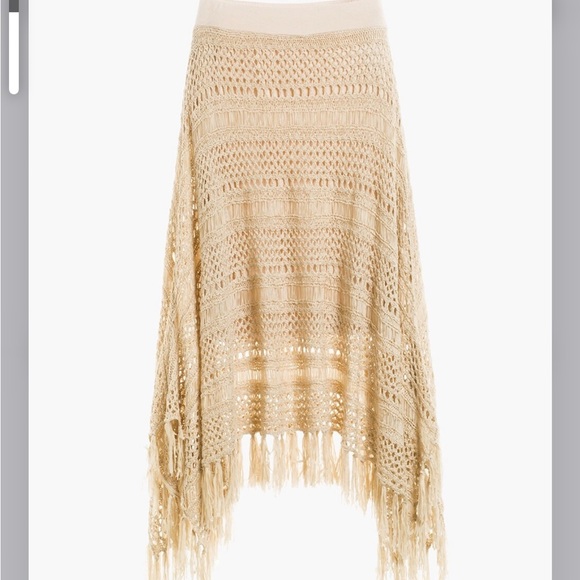 Chico's | Skirts | Chicos Crochet Fringe Detail Handkerchief Hem Skirt ...